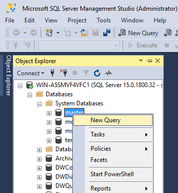 Configuring the MS SQL Database